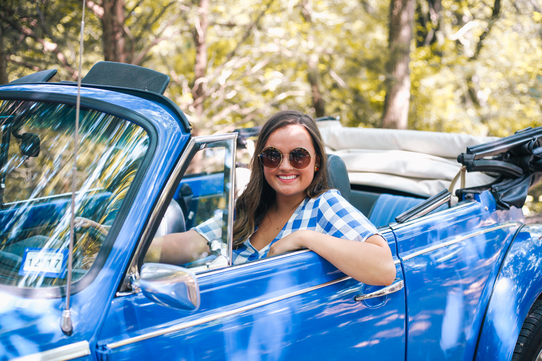 Blue Bug Convertible Rides - Simply Poised Fashion